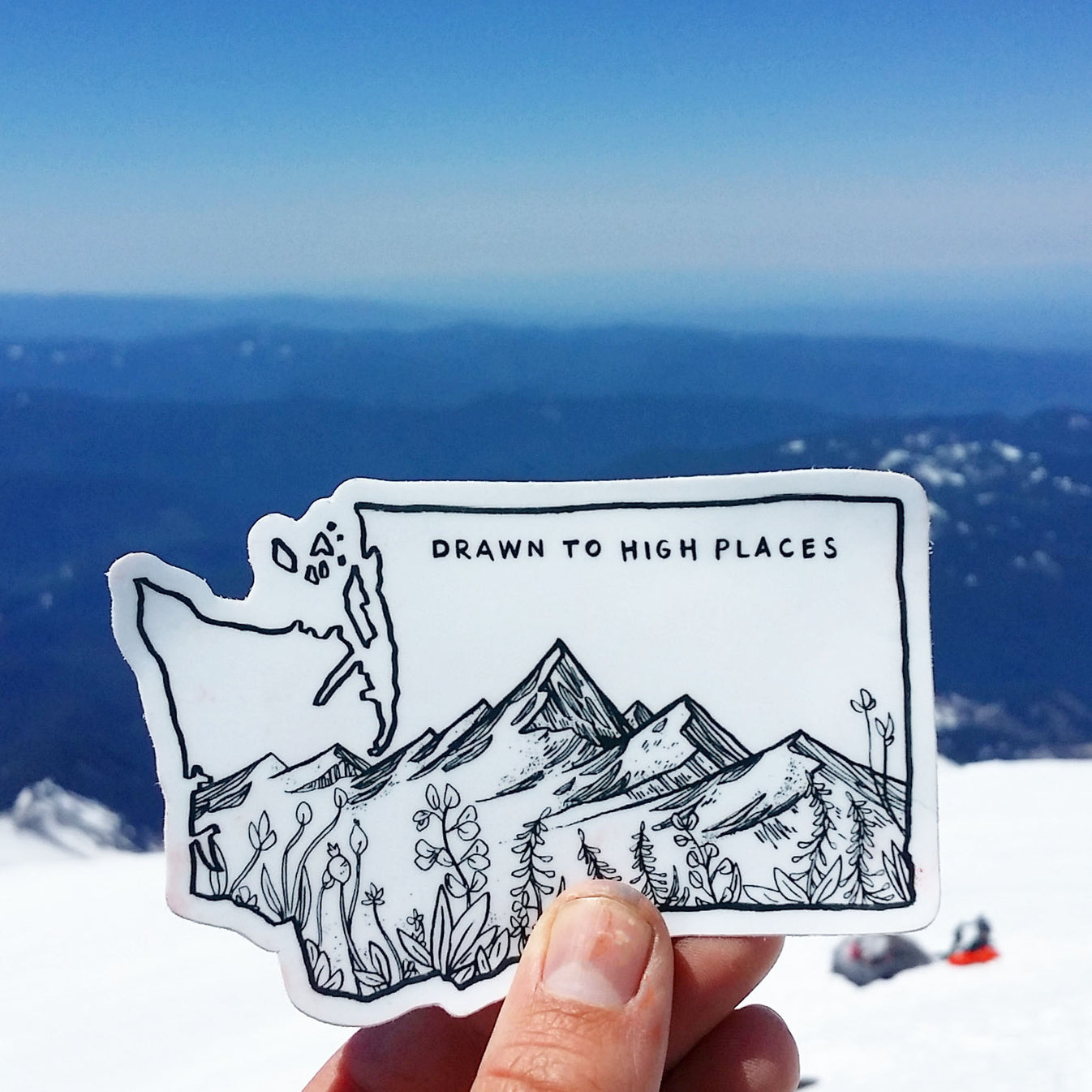 Washington Sticker – Drawn to High Places